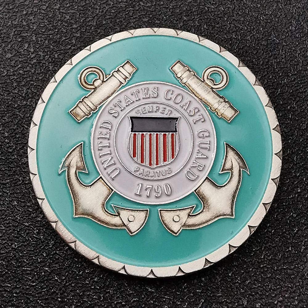 MKIOPNM United States Coast Guard Commemorative Coin Skull Head Silver Plated Antique Army Fan Pirate Coin