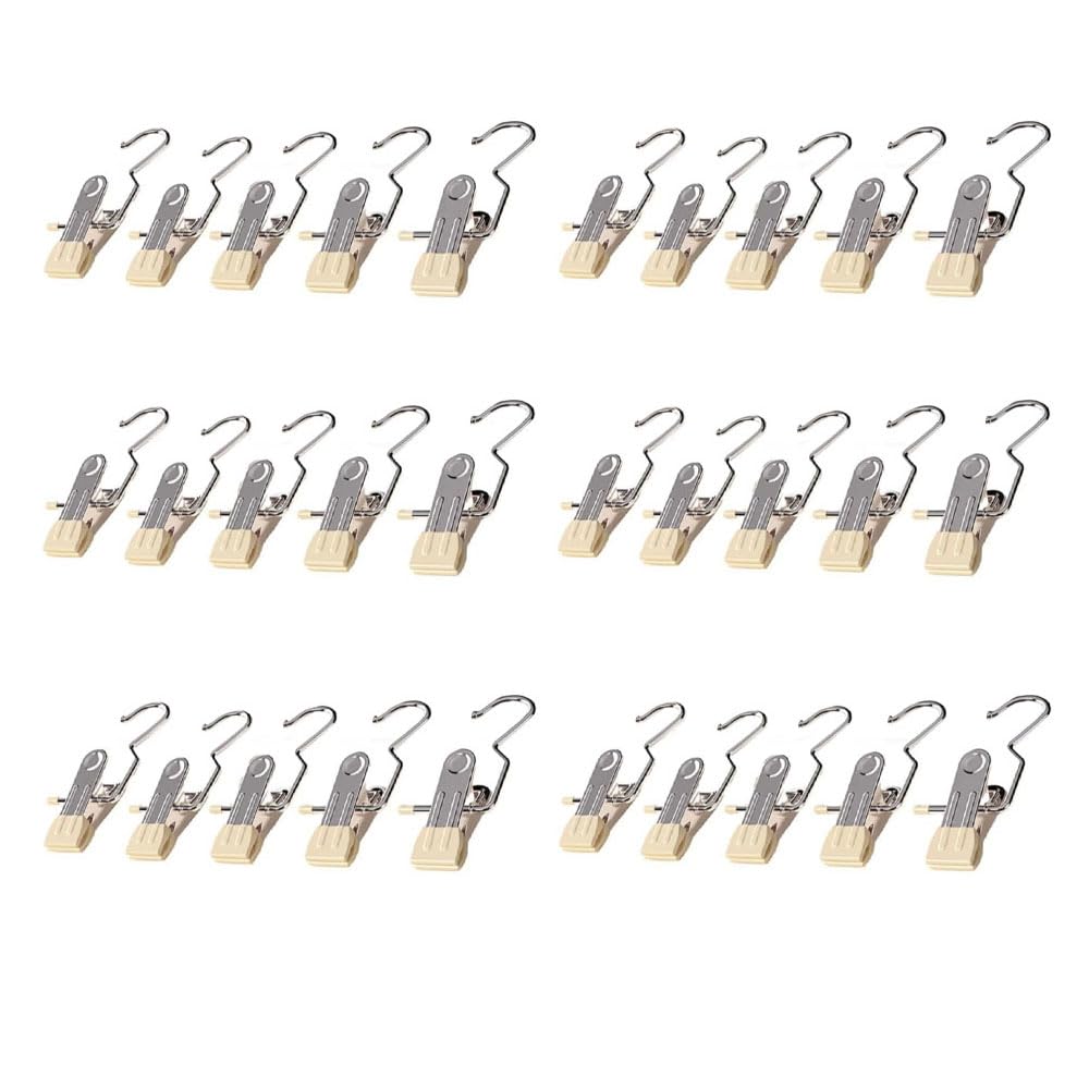 QUOKJHGP 30PCS Anti-Rust Clip Hooks: Space-Saving Laundry Storage Solution Hanging Hook Clips Towel Clips Laundry Hooks Hanging Clips with Clips for Home and Travel