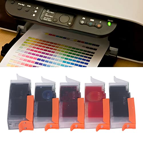 Hilitand Ink Cartridge Large Capacity Ink Cartridge Printing Accessory Part for Printing Photos, Test Papers, Documents (BK BK C M Y 5 Colors)