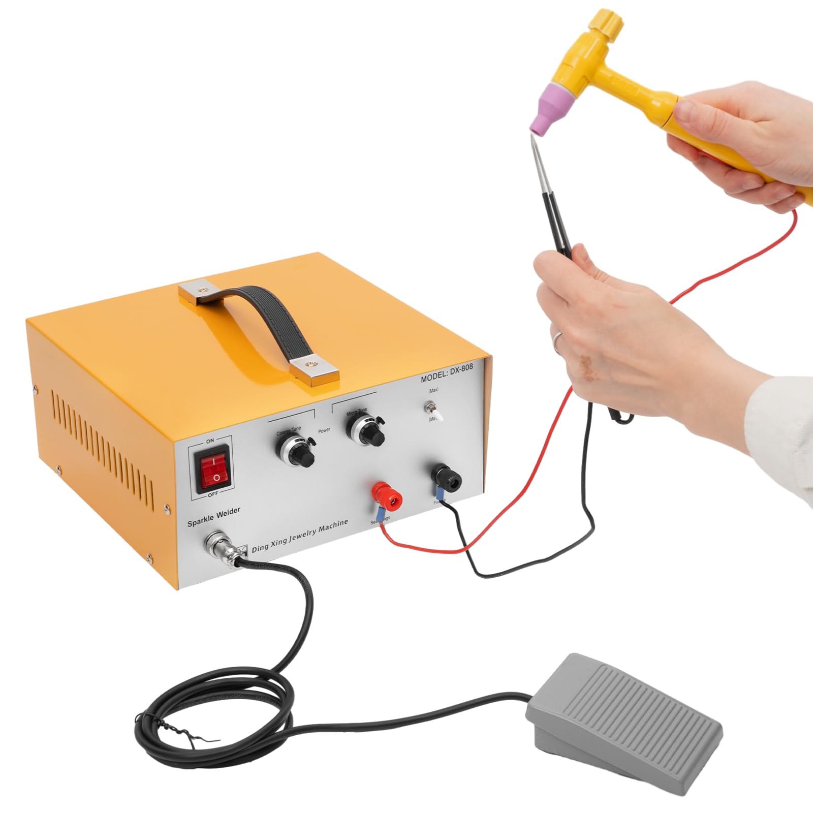 Jewelry Spot Welding Machine, 400W 80A Ulse Sparkle Spot Welder Portable Spot Welding Machine with Foot Pedal for Jewelry Gold Silver Platinum