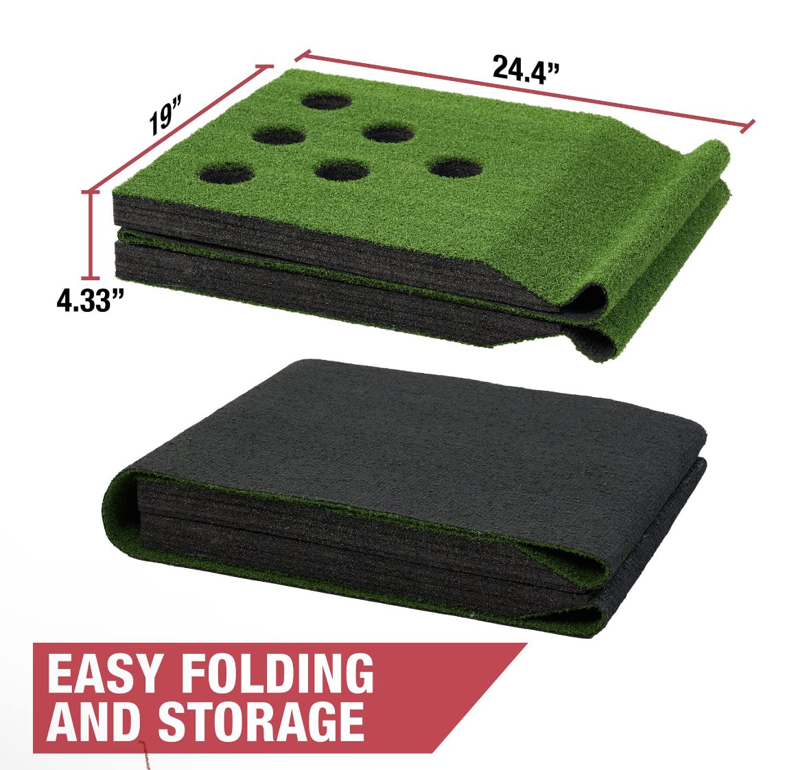 MD Sports Golf Pong Game Set, 100inch, Green, Includes 2 Putters and 4 Balls, Foldable