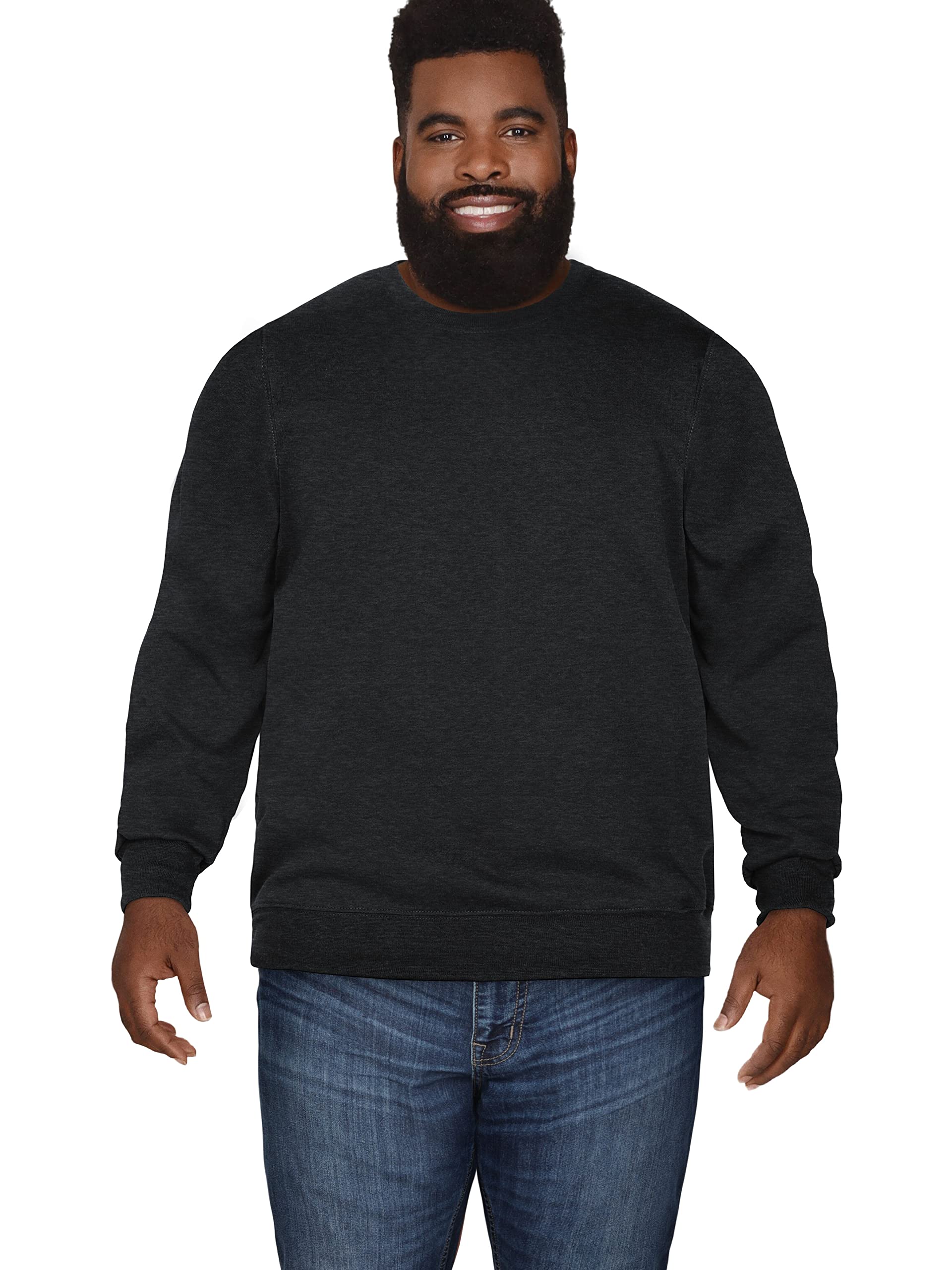 Fruit of the Loom Men's Eversoft Fleece Sweatshirts & Hoodies, Sweatshirt-Black, XX-Large