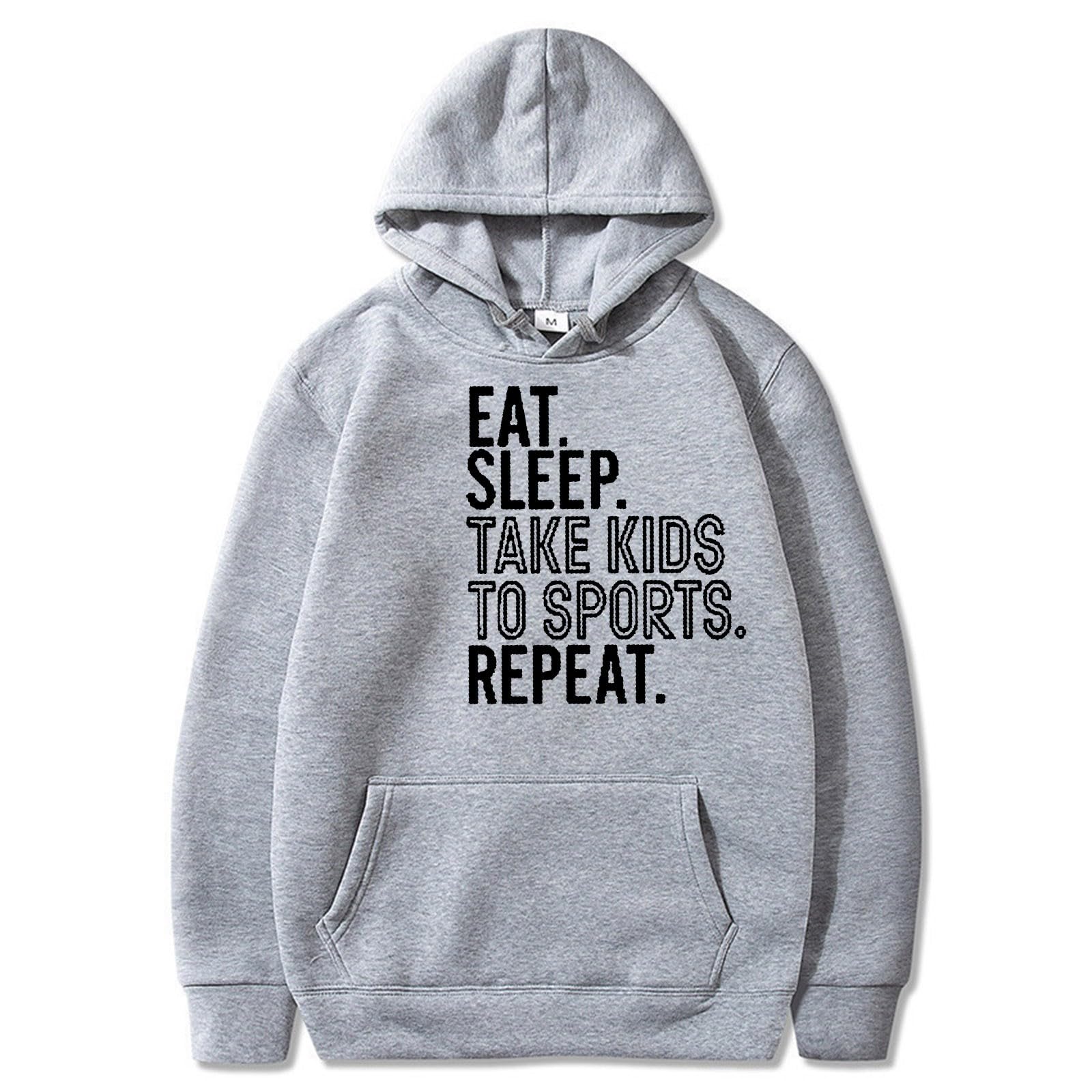 Feancey 2023, Eat Sleep Shirt Women Cute Letter Printed T-Shirts Long Sleeve Top Pullover Sweatshirt Work Sweatshirt