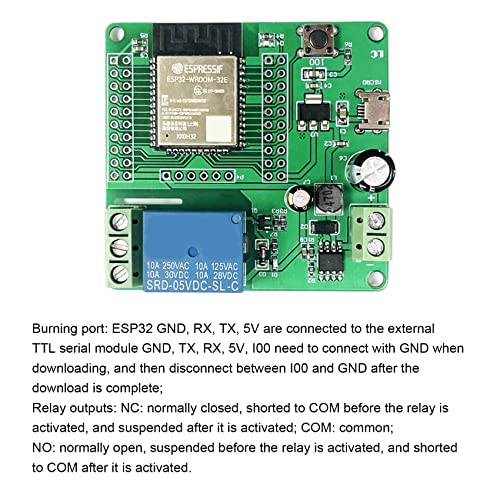 MACIMO DC5-60V Power Supply ESP32 Development Board Single Relay Module ESP32-WROOM Development Board