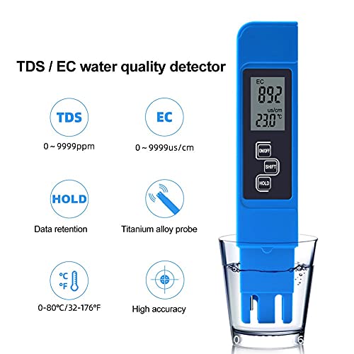 LHLLHL LCD Digital 3 in1 Meter Tester 0-9990ppm Conductivity Detector Water Quality Monitor Purity Measure Tool