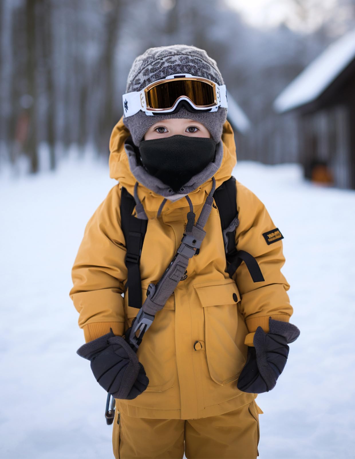 FCY Kids Balaclava Ski Mask, Boys/Girls Washable Fleece Winter Hat with Face Cover for Windproof,Panda