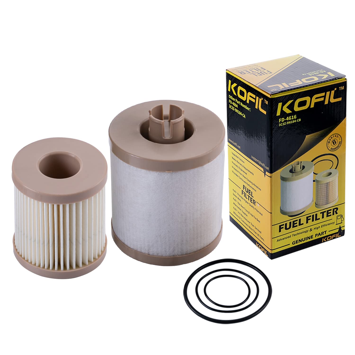 FD-4616 Fuel Filter Compatible with Ford 6.0L Powerstroke F250 F350 F450 F550 Super Duty 03-07 Excursion 03-05 FD4616 4 Micron Diesel Filter Replaces 3C3Z9N184CB Upper Fuel Bowl Lower Lifter Pump