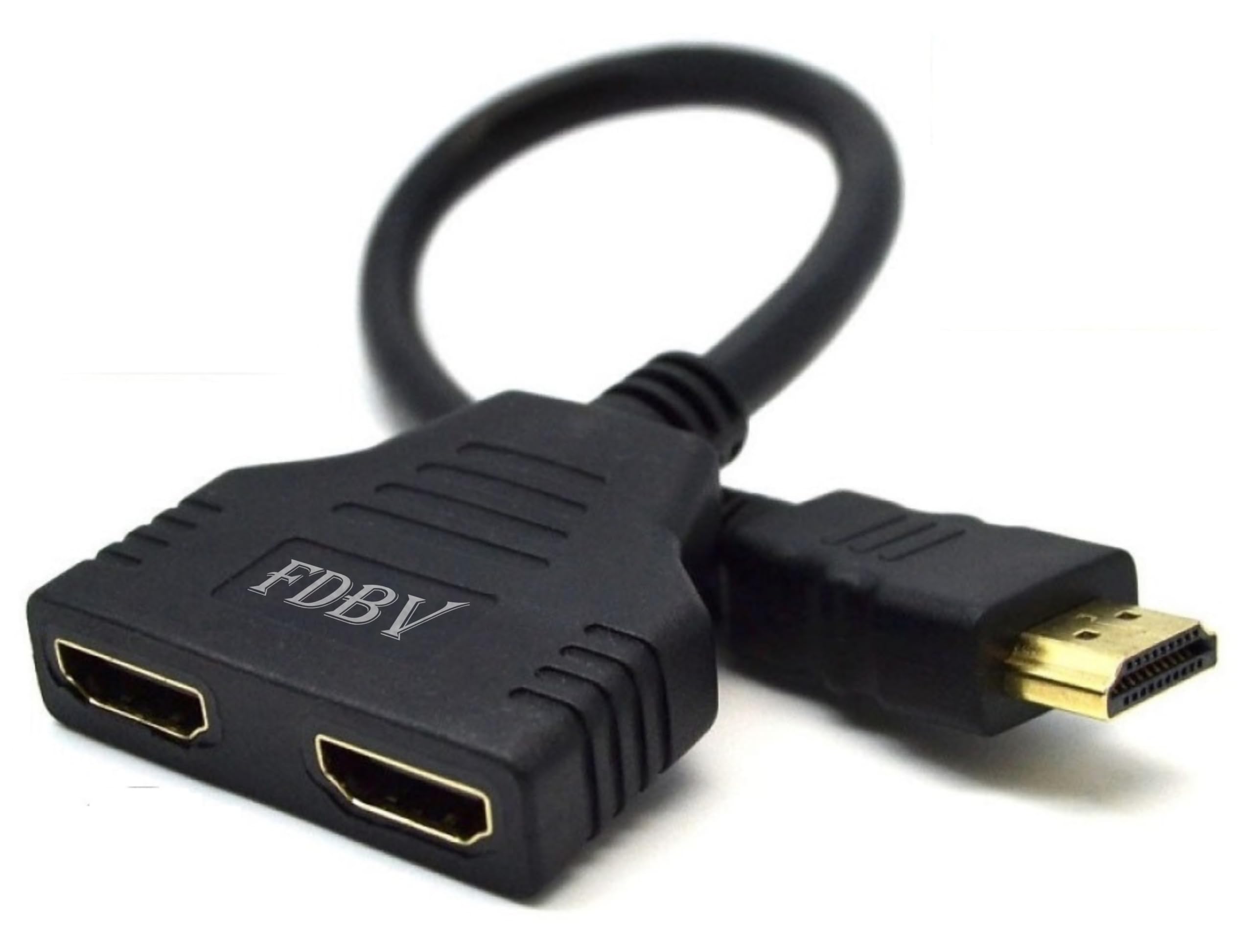 FDBV Hdmi Splitter Adapter Cable, Hdmi Splitter 1 in 2 Out HDMI Male to Dual HDMI Female 1 to 2 Way for HDMI HD, LED, LCD, TV, Support Two The Same TVs at The Same Time 1080P