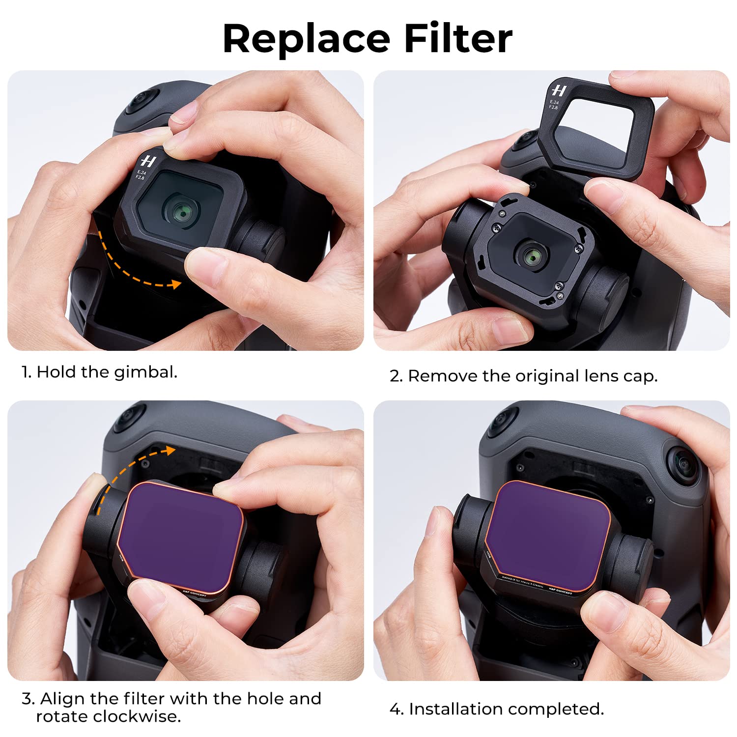 K&F Concept Mavic 3 Classic Drone ND Filters Kit -4 Pack, ND8 ND16 ND32 ND64 Compatible with DJI Mavic 3 Classic Drone Accessories-Aluminum Alloy