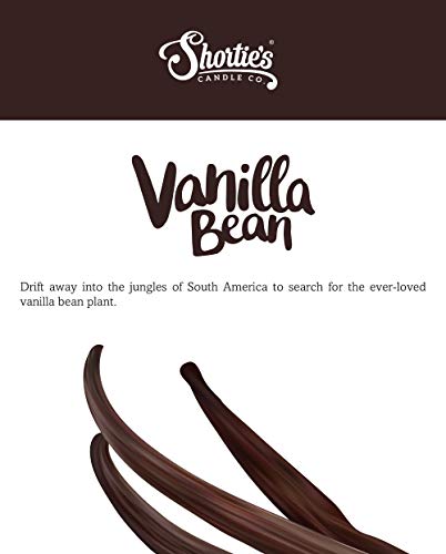Vanilla Bean Scented Natural Soy Candle, Essential Fragrance Oils, 100% Soy, Phthalate & Paraben Free, Clean Burning, 9 Oz.