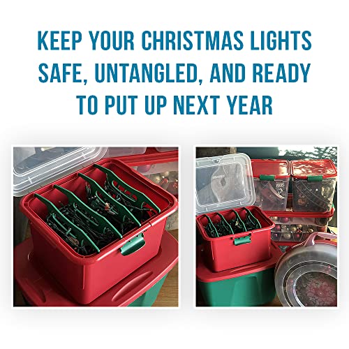 HOMZ 7875RBGLDC.02 Light Organizer Holiday Plastic Storage Container, 2 Pack, Red and Green, 2 Sets