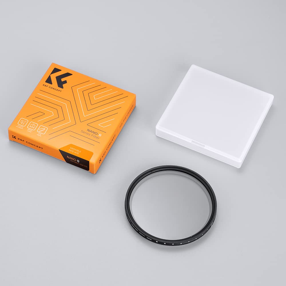 K&F Concept 58mm Variable ND2-ND400 ND Lens Filter (1-9 Stops) for Camera Lens, Adjustable Neutral Density Filter with Microfiber Cleaning Cloth (B-Series)