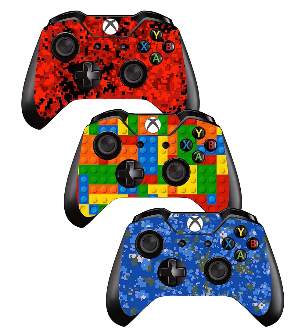 FOTTCZ [3PCS] Vinyl Skin for Xbox One/Slim/X Controller (Standard Edition), Sticker Decorate and Protect Device Surface, Group F