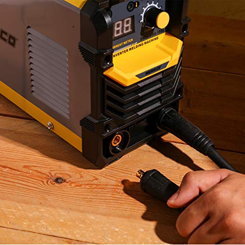MERRCO 110/220V MMA Welder, 160A ARC Welder Machine IGBT Digital Display LCD Hot Start Welder with Electrode Holder,Work Clamp, Input Power Adapter Cable and Brush