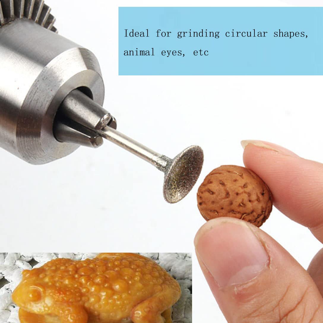 𝐋𝐮𝐨 𝐤𝐞 Bowl Shape Diamond Burr - 3/32'' Shank Diamond Mounted Wire Rounder Bits fits for Rotary Tool Includes Dremel (Pack of 13)