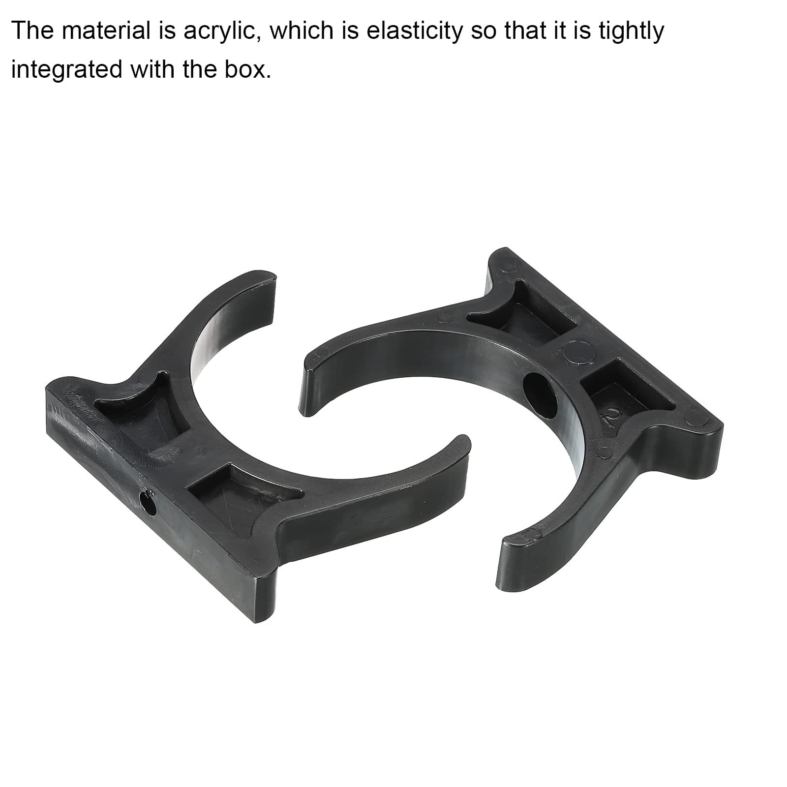 MECCANIXITY Plastic Water Tank Mounting Bracket Holder, C-Shape Support Clamp Clear Dia 50mm Clear Pack of 2