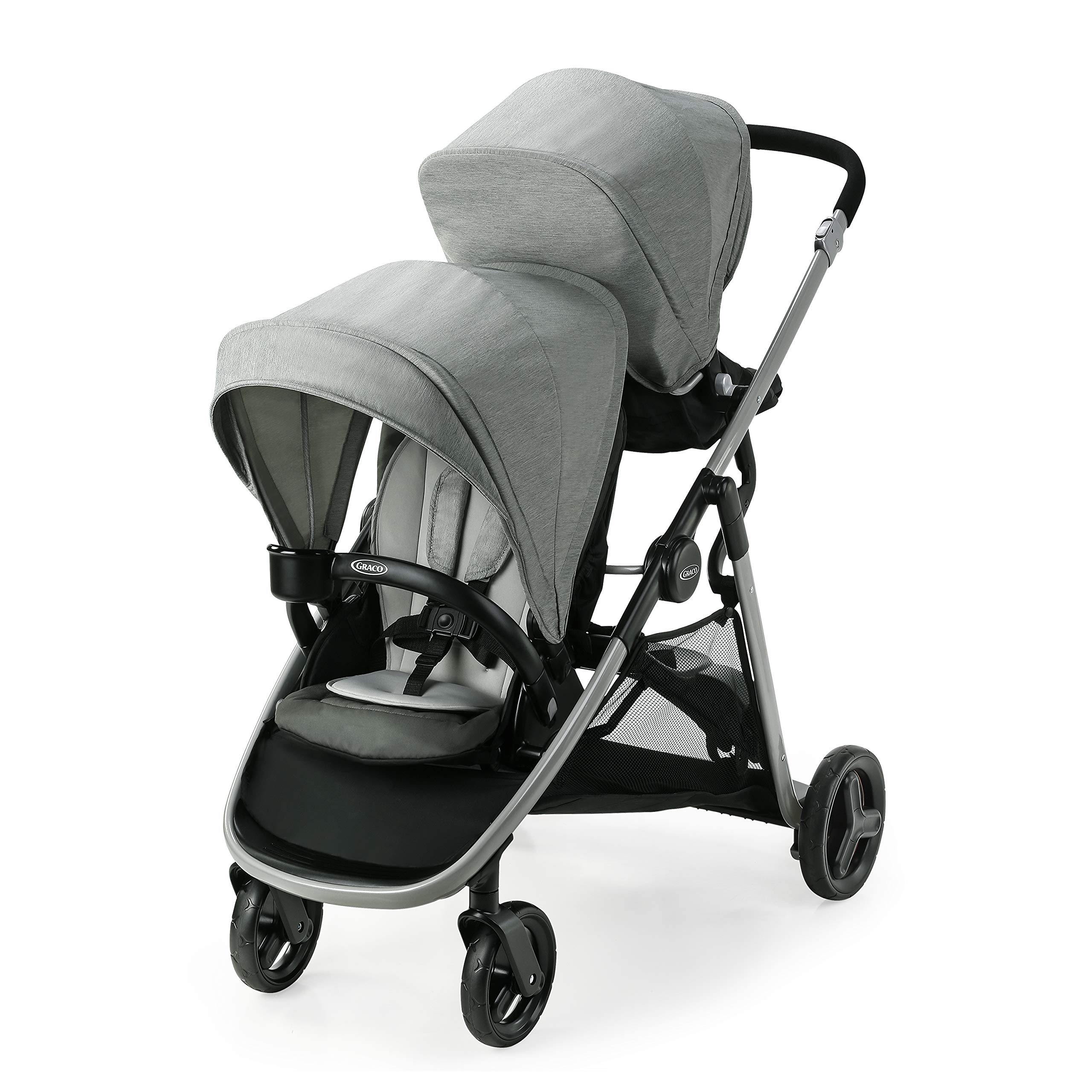 Graco Ready2Grow LX 2.0 Double Stroller Features Bench Seat and Standing Platform Options, Gotham
