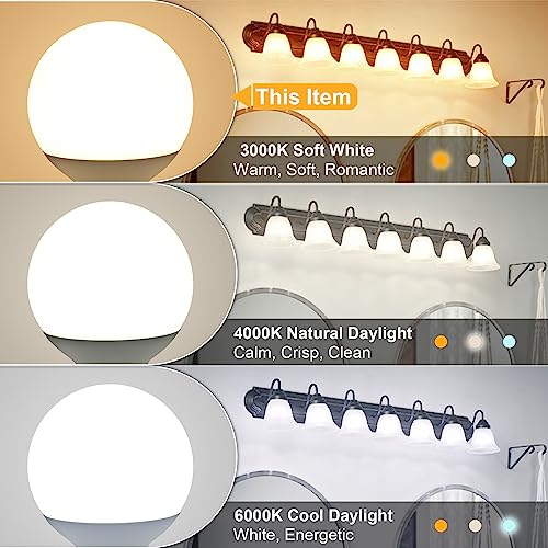 winshine 8 Pack E26 LED Globe Light Bulbs, 3000K Soft White 40W Equivalent 120V Bathroom Light Bulbs, G25 Vanity Light Bulb for Bathroom Makeup Mirror, Bedroom Lights CRI85+, 550LM, Non-dimmable