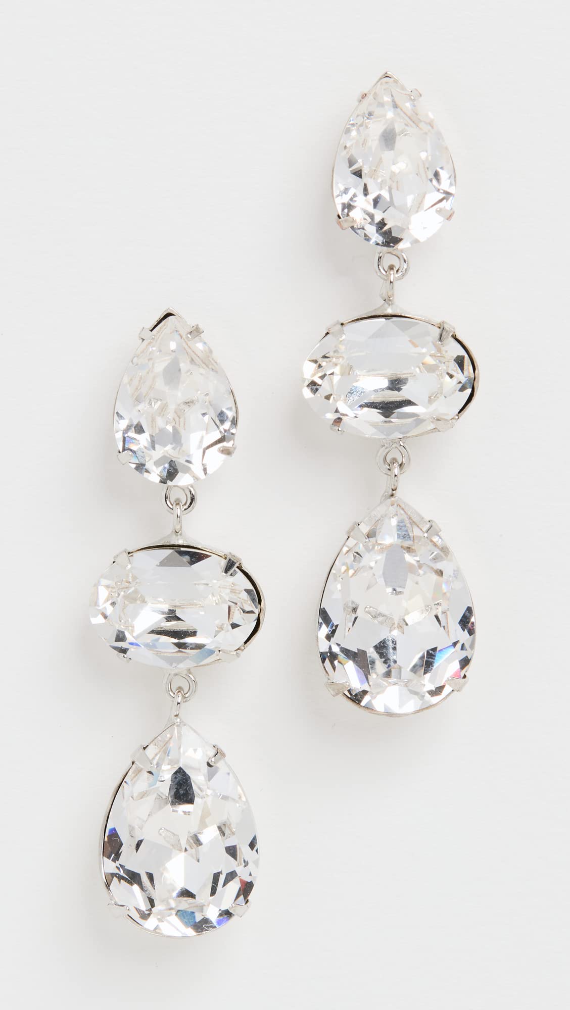 Jennifer Behr Women's Maren Earrings, Crystal, Clear, Silver, One Size