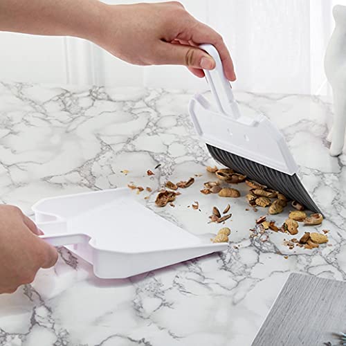 LYSLDH 2pcs Fashion Product Mini Sleepwear Desktop Sweep Small Desktop Sweep Broom Dustpan Cleaning Brush Table Corner Cleaner (Color : E)