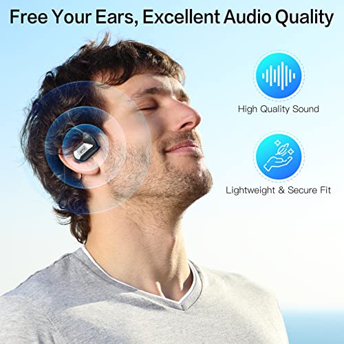 Open Ear Headphones Wireless Bluetooth, Air Conduction Earbuds Bluetooth 5.3 For Sports, 20h Playtime Touch Control Headset For Running, Cycling, Hiking, Driving,Earphones Gift for Men Women(Black)