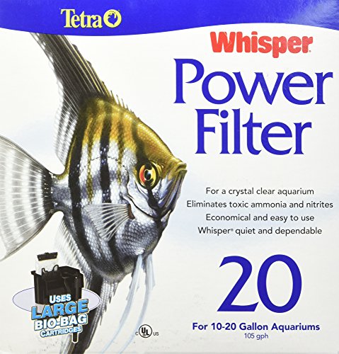 Tetra Whisper Power Filter for Aquariums, 3 Filters in 1, Up to 20-Gallons