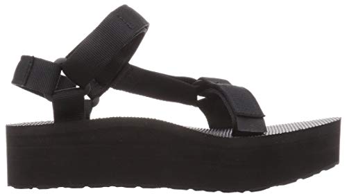 Teva Women's Flatform Universal Platform Sandal, Black, 10 M US