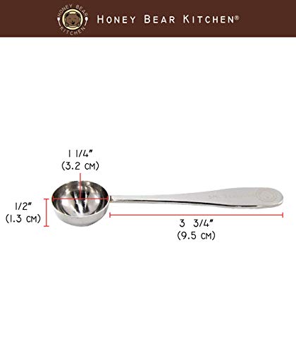 Honey Bear Kitchen 5 ml Teaspoon Measuring Scoops, Polished Stainless Steel, Set of 2