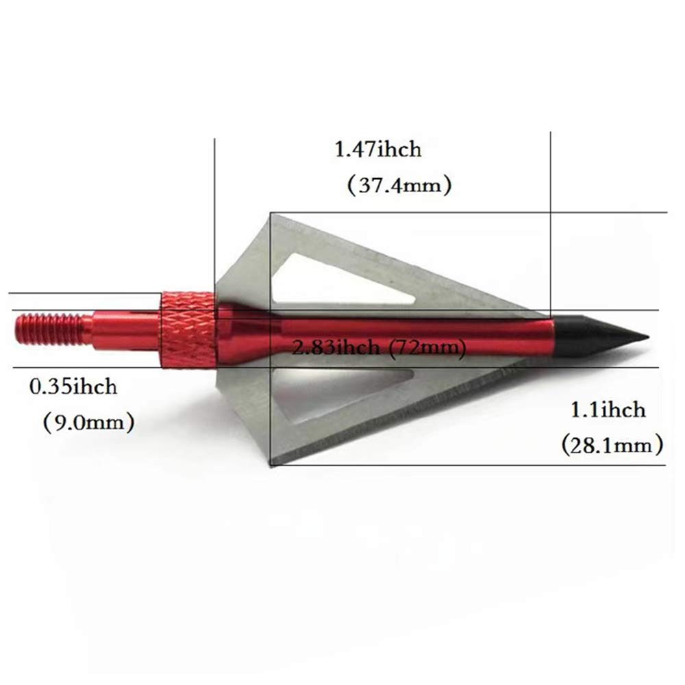 FOUUA Hunting Broadheads, 12Pack 3 Blades Crossbow Broadheads, 100 Grain Archery Broadheads for Crossbow and Compound Bow + 1 Pack Broadhead Storage Case