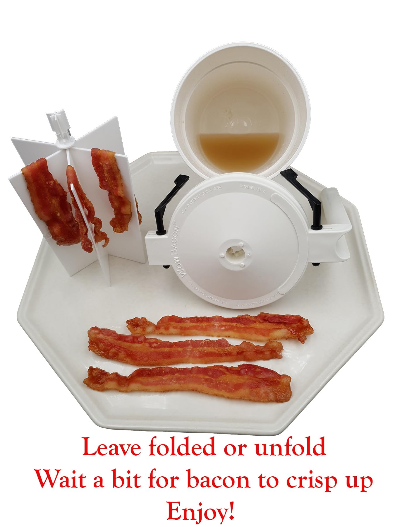 Stress Free Bacon in A Stress Filled World!! Wow Bacon Microwave Cooker New P10 Model! No Splatter or Mess! Over 2,000 Amazon reviews 4+ / 5 Quality USA Manufacturing and Wow Customer Service!