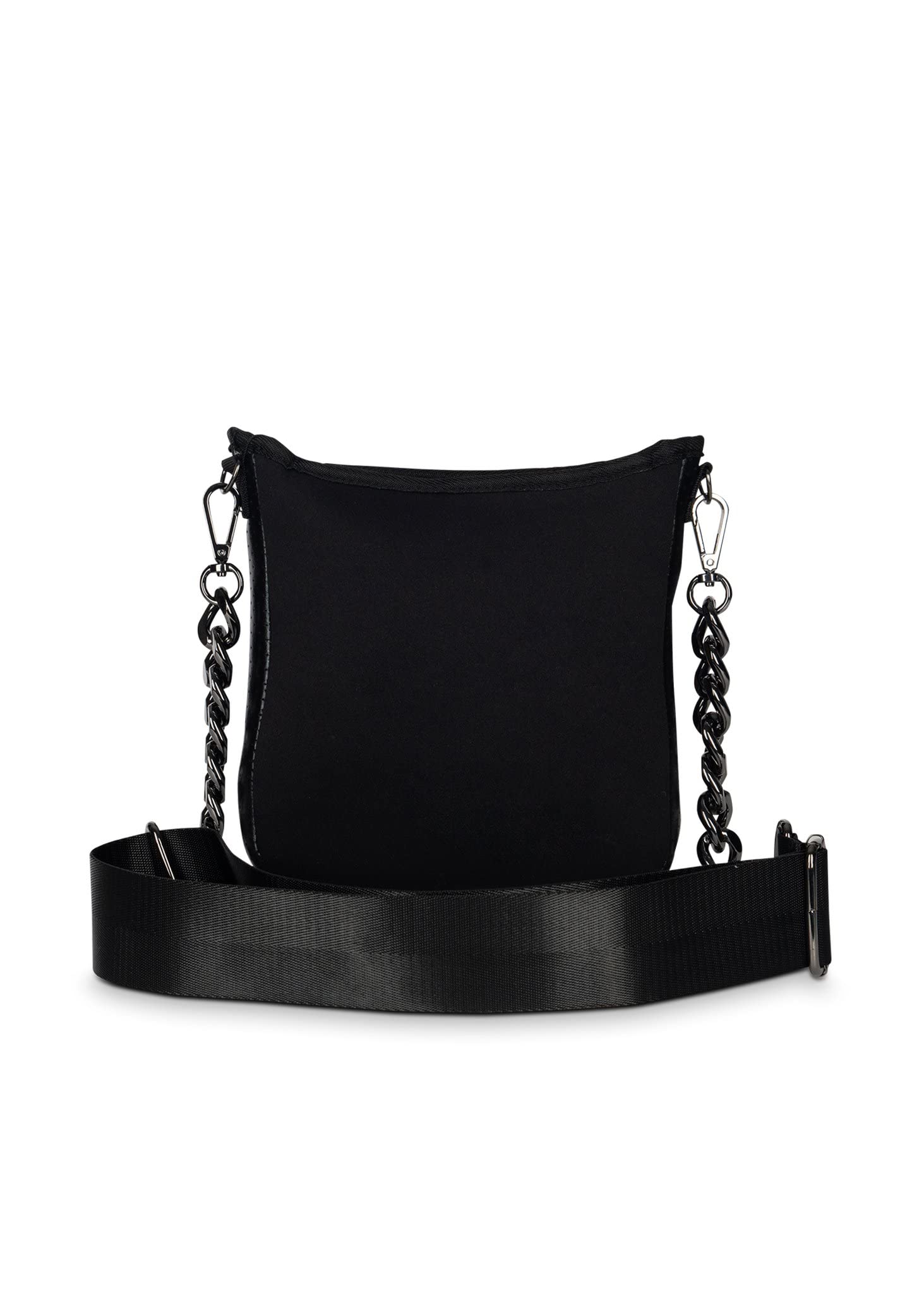 Jeri Noir Crossbody Tote by Haute Shore, Black W/Black & Grey