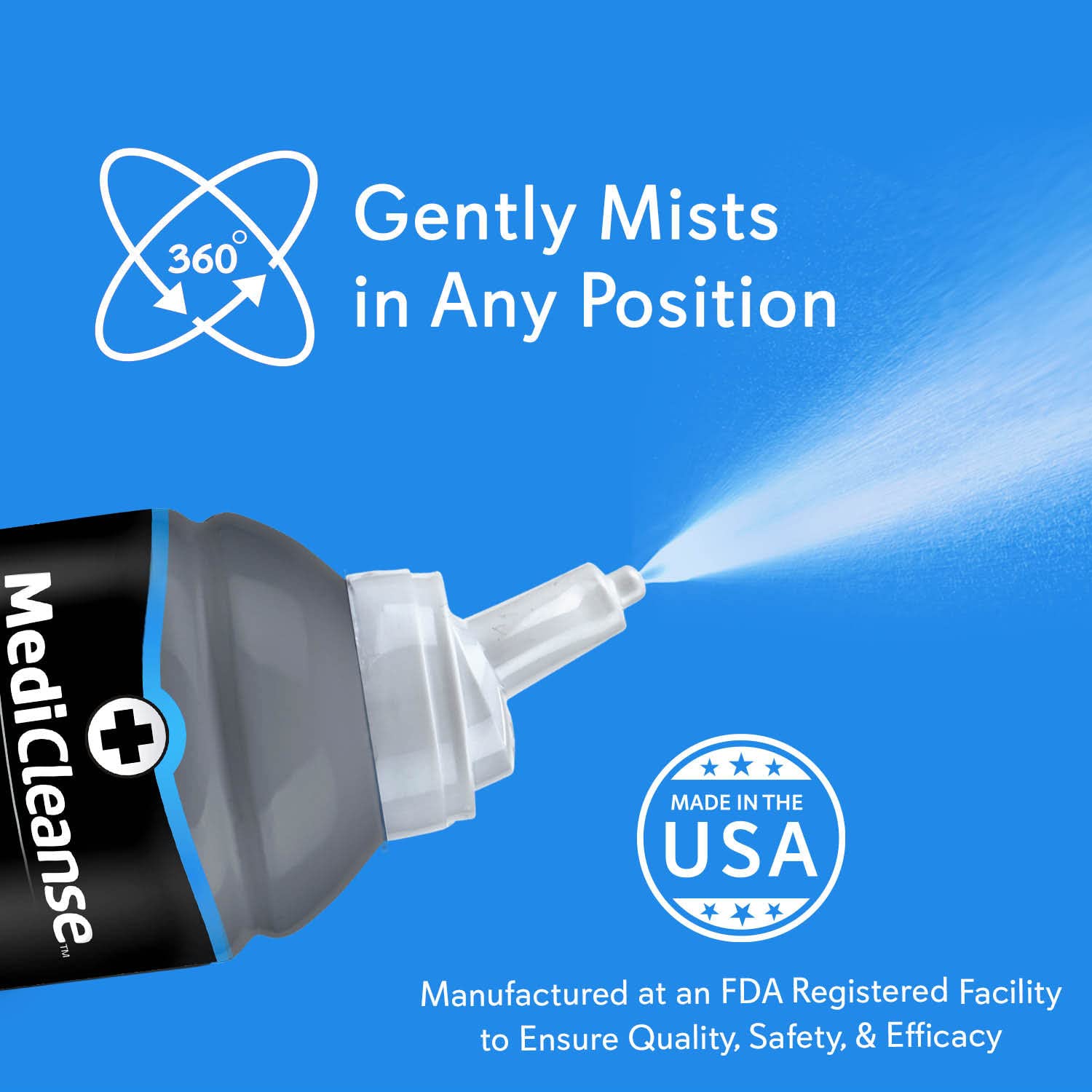 MediCleanse Sterile Saline Piercing Aftercare Fine Mist Spray, 7.5 Ounce, All Natural, No Alcohol, Vegan Friendly, for Piercings and Tattoos, Made in USA