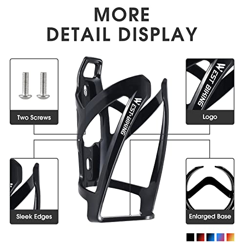 WEST BIKING Bike Water Bottle Cage, Durable Ultralight Plastic Water Drink Holder Rack, Lightweight PC for Bicycle, Cycling Bottle Holder Cages for MTB, Road/ Mountain Bikes