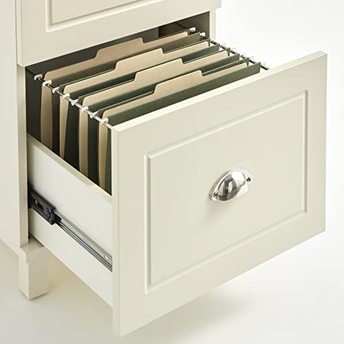 Target Marketing Systems Bradley Collection Drawer Cabinet with Metal Handles for Home Office Organization, Fits Letter-Size File, 2, White