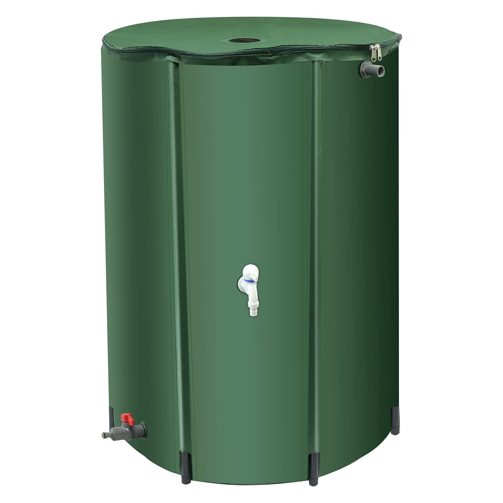 Fulgutonit 100 Gallon Rain Barrel, 100 Gal Gutter Rain Water Collection Barrel w/ 3/4" Shut Off Ball Valve, Faucet & Overflow, Collapsable Anti-Corruption PVC
