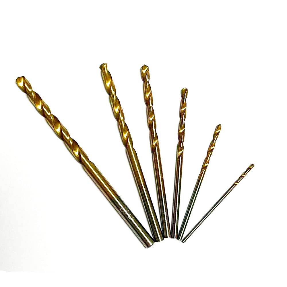 JFOGO Titanium Twist Drill Bit Set (60Pcs)and 20Pcs Mini Drill Bits 1-3.5MM,0.5MM,0.8MM, HSS42 Fully Ground Micro Drill Bits for Wood,Soft Metal,Plastic, Aluminum Alloy,Metric