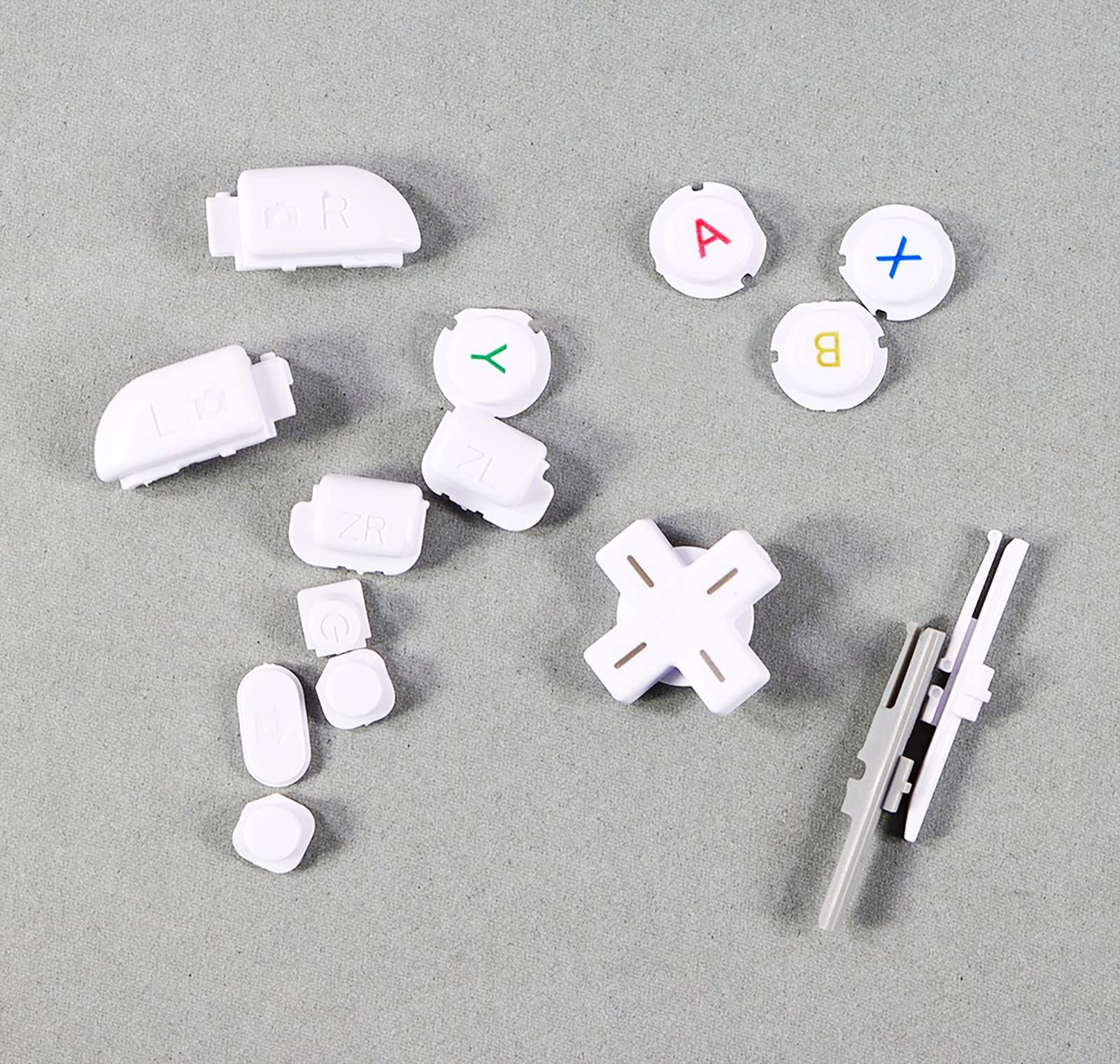 New for New3DS XL Full Buttons White 15 PCS Set Replacement, for Nintendo New3DS XL/LL New3DSXL Console, Complete ABXY D-Pad L R ZR ZL Power Home Select Start Pause Volume 3D Key Button