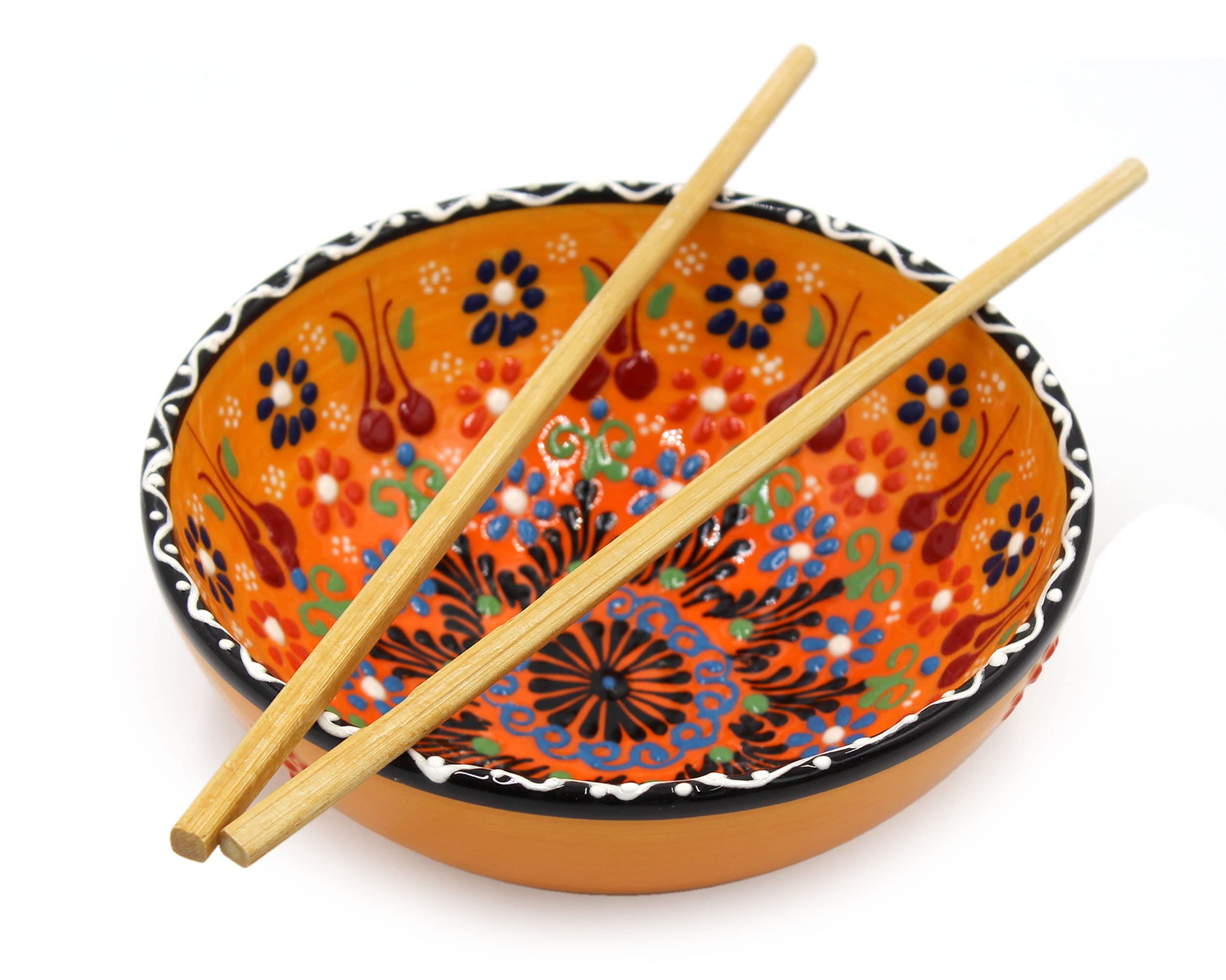 Küchengeräte 6.2" inc0 Hand-Painted Decorative Turkish Ceramic Bowl - Handcrafted Serving Bowl For Snacks Salad Noodle Cereal Rice Soup Pasta Serving - Best Gift Set