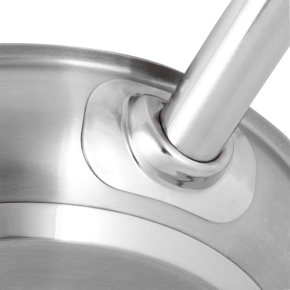Soro Essentials- 14” Stainless Steel Frying Pan with Tri-Ply Encapsulated Base Bottom and Helper Handle- Fry Pan Skillet Egg Pan Omelet Pan Perfect for Searing and Sautéing Induction Ready