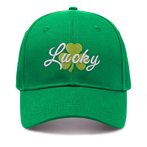 LHSCVJSEKL St Patricks Day Hat Lucky Embroidered Baseball Cap Shamrock Hat Clover Saint Pattys Hat Men Women Green Adjustable