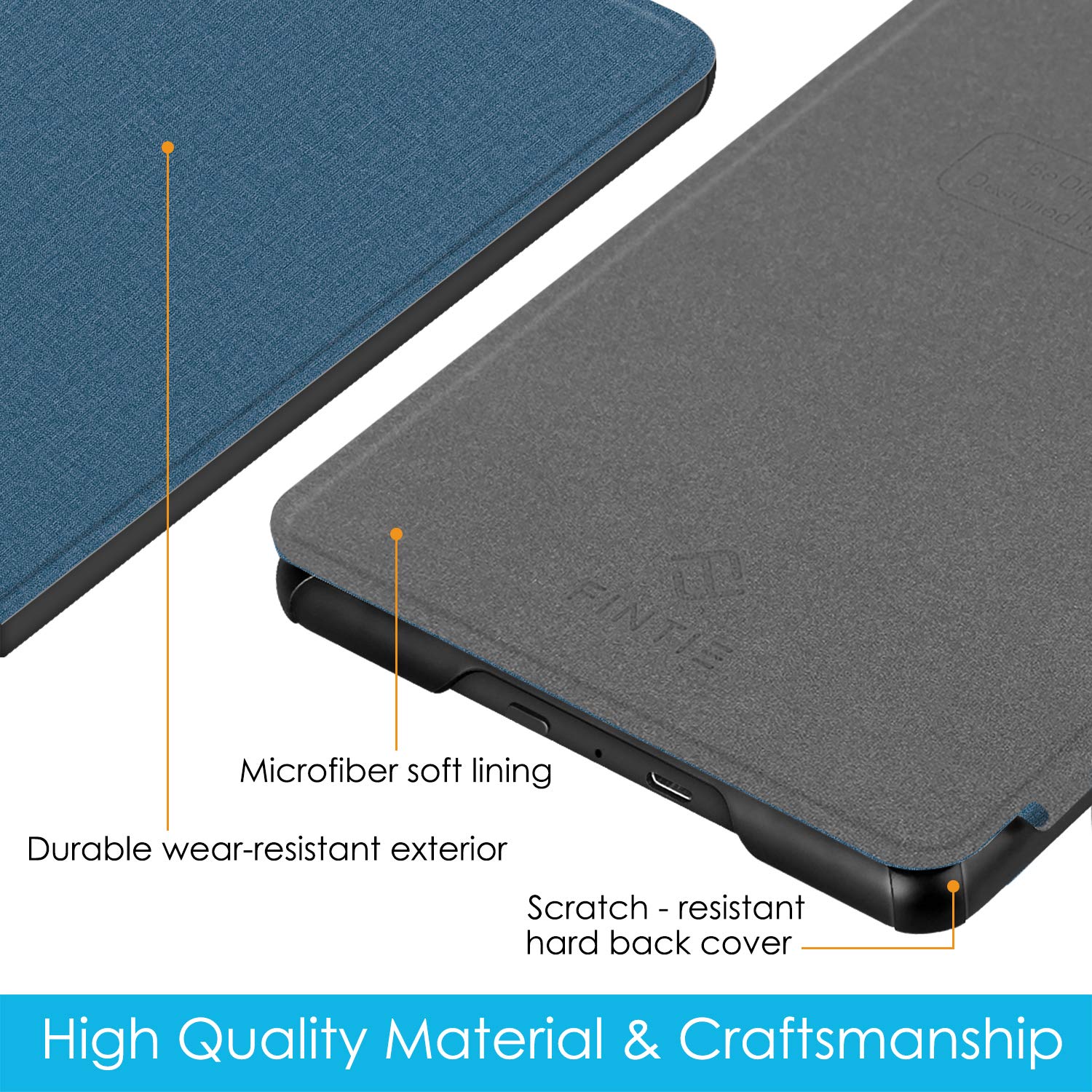 Fintie Slimshell Case for 6" Kindle Paperwhite (10th Generation, 2018 Release) - Premium Lightweight PU Leather Cover with Auto Sleep/Wake for Amazon Kindle Paperwhite E-Reader, Twilight Blue