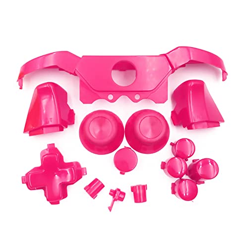 New for Xboxone Elite Controller Full Extra Buttons Pink Replacement, Compatible with for Xbox One Elite Wireless Controllers Series 1 / 2, Thumbsticks ABXY D-Pad Menu Pair Button Cover 15 PCS