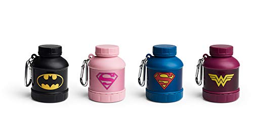 Smartshake Justice League Whey2Go Batman Protein Powder Storage Container 50g – BPA Free Shaker Bottle Funnel for Whey Protein Powder + Protein Shakes 110ml, DC Comics Batman Gifts for Men