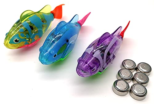 Jkshop 3PCS Interactive Indoor Cat Swimming Fish Toys,Best Play-time,Good Exercise Activity,Drink More Water,The Lasers Blink,Realistic Touch Toy for All Cats,Battery Included(6pcs)