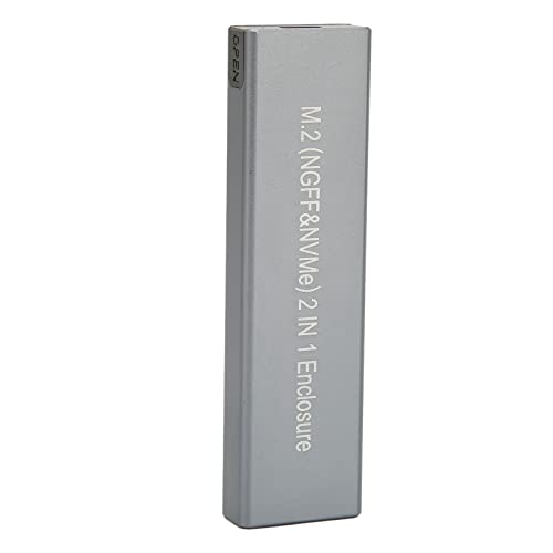 M.2 NVME SSD Enclosure, Dual Protocol High Speed Nvme Pcie M.2 Enclosure Heat Dissipation Aluminum Alloy Shell for 2230 2242 2260 2280