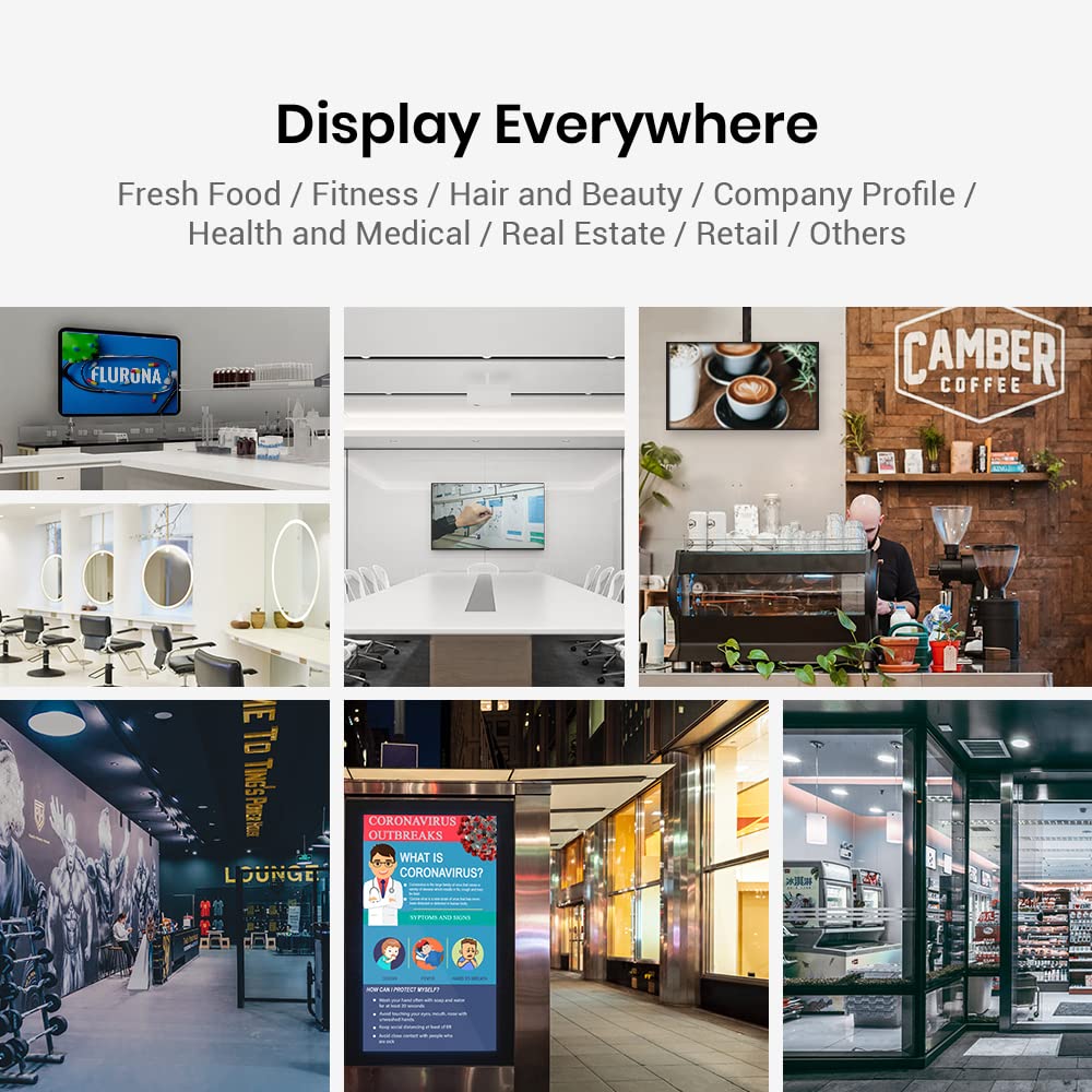 Link&Link 4K HDMI Digital Signage and Media Player, Support USB Drives and TF Cards, APP and Remote Control, Customizable Templates, Business Digital Board