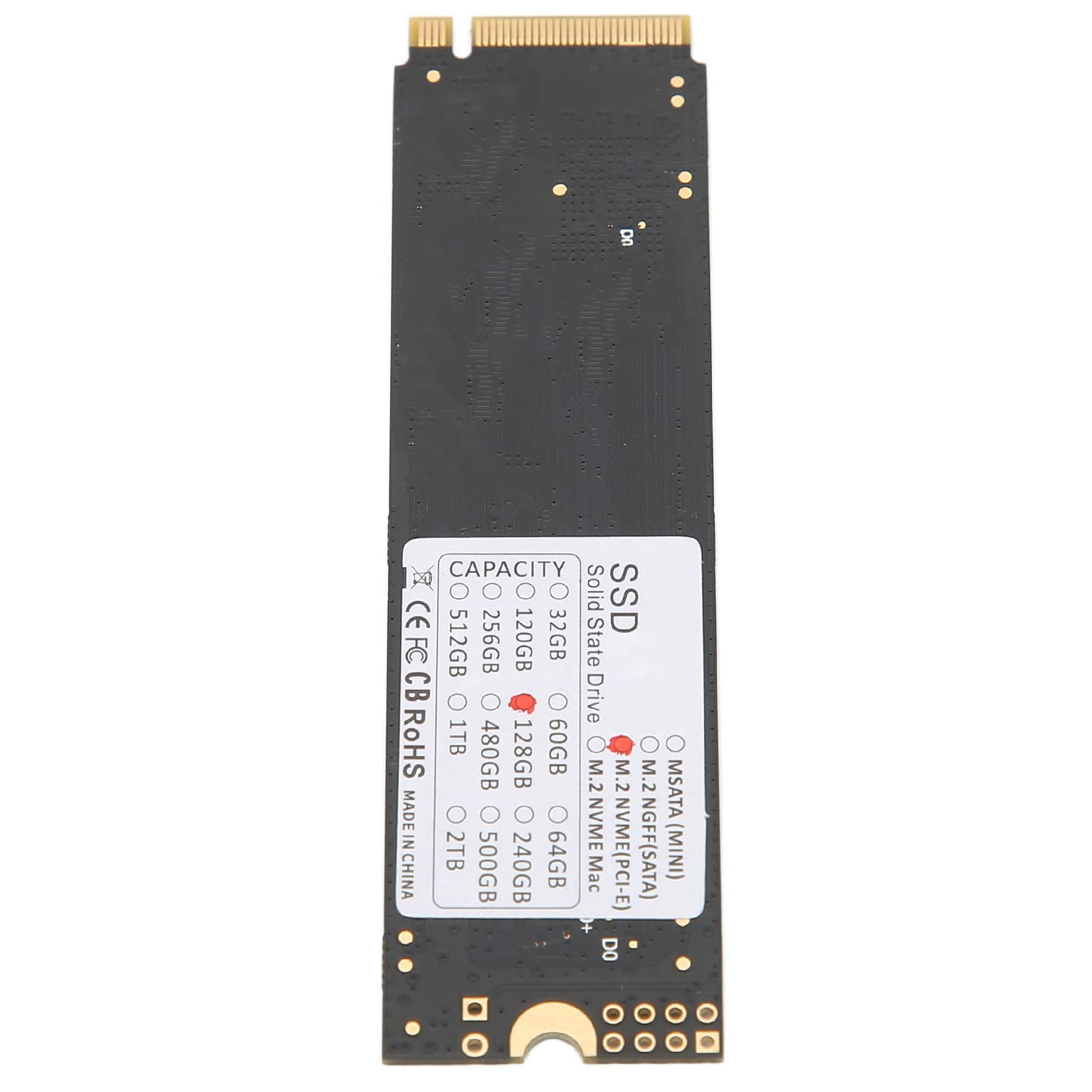 M.2 NVME SSD, High Speed Pcle Transfer Channel, High Impact Resistance, Low Power Consumption No Sound Anti Vibration, e Campaign Platform Standard Suitable for Computers(128GB)