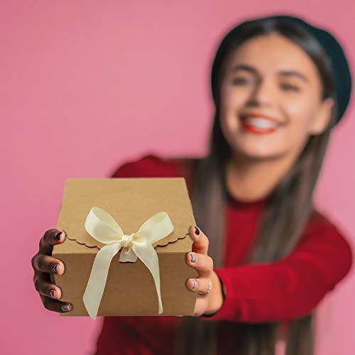 WholeMy Brown Gift Boxes 10 Pack 8x8x4 Inches, Gift Boxes with Lids for Presents, Bridesmaid Proposal Box, Kraft Gift Boxes for Birthday, Wedding, Party, Valentine, Christmas