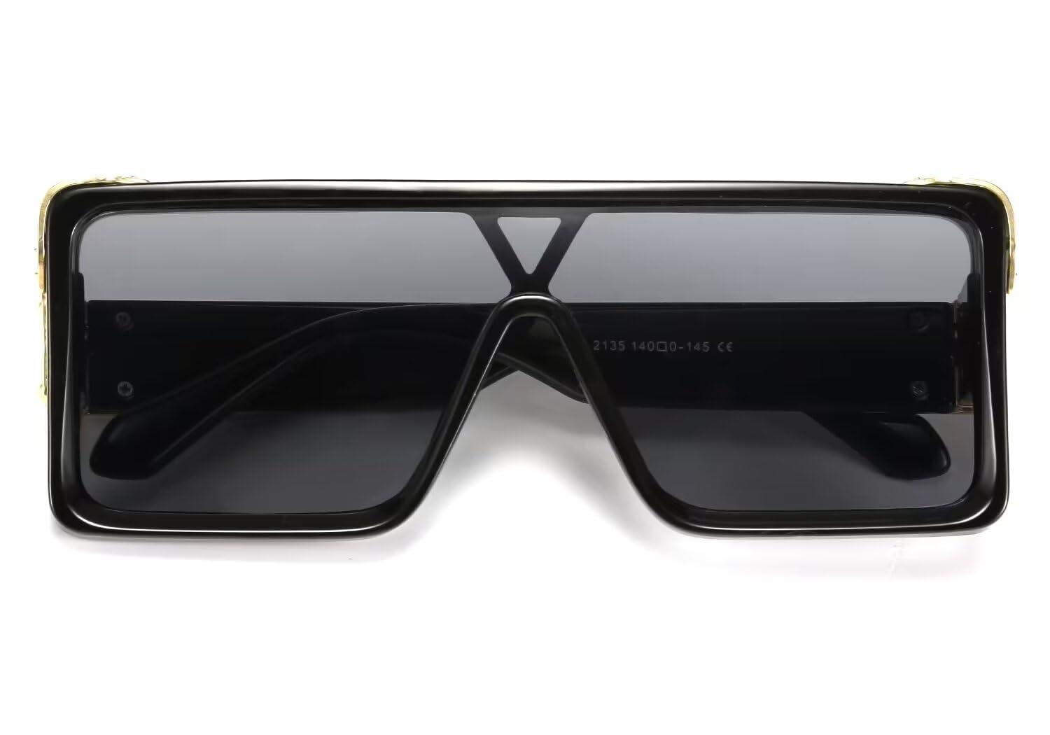 FEISEDY One Piece Square Sunglasses Women Men Metal Buckle Design B2540