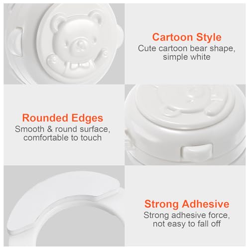Homoyoyo 4Pcs Children Safety Button Security Lock Child Proof Car Computer Washing Machine Stove Key Start Button Protection Cover Baby Safety Lock Pressing Device